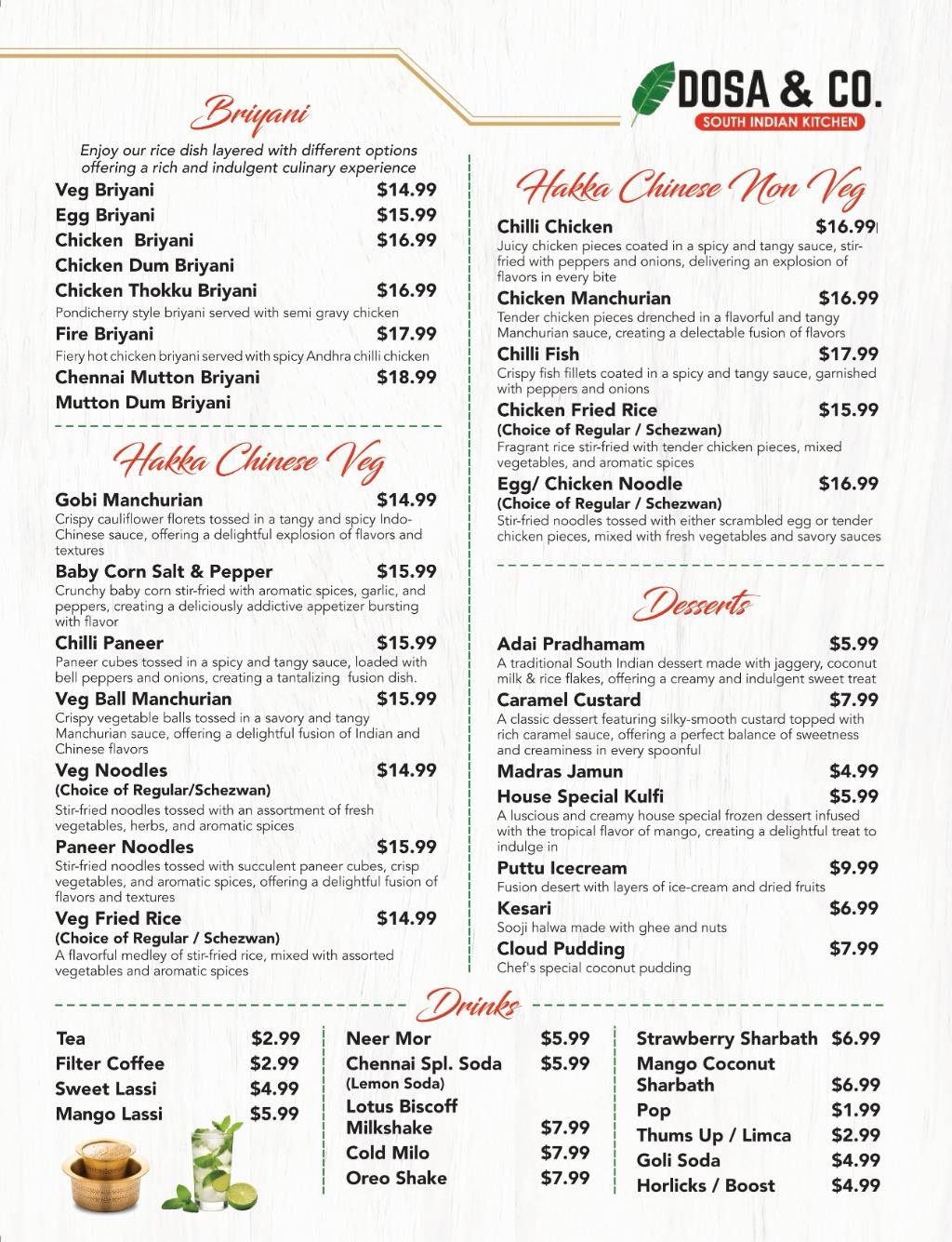 Menu - Dosa & Co